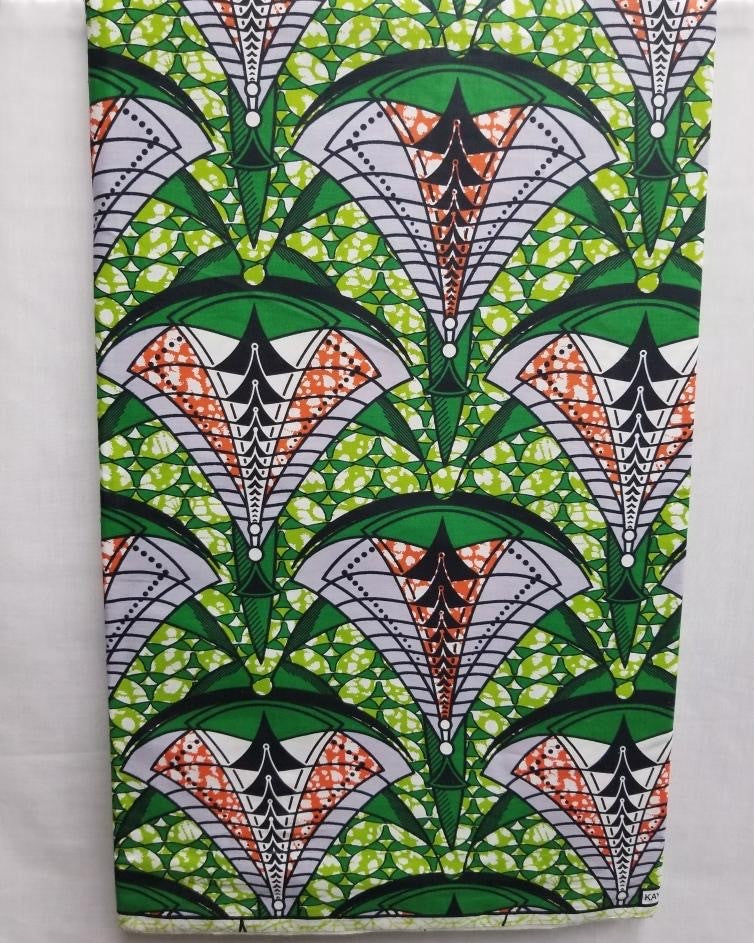 Multi Green African Print Fabric | kayraimports.com – Kayra Imports